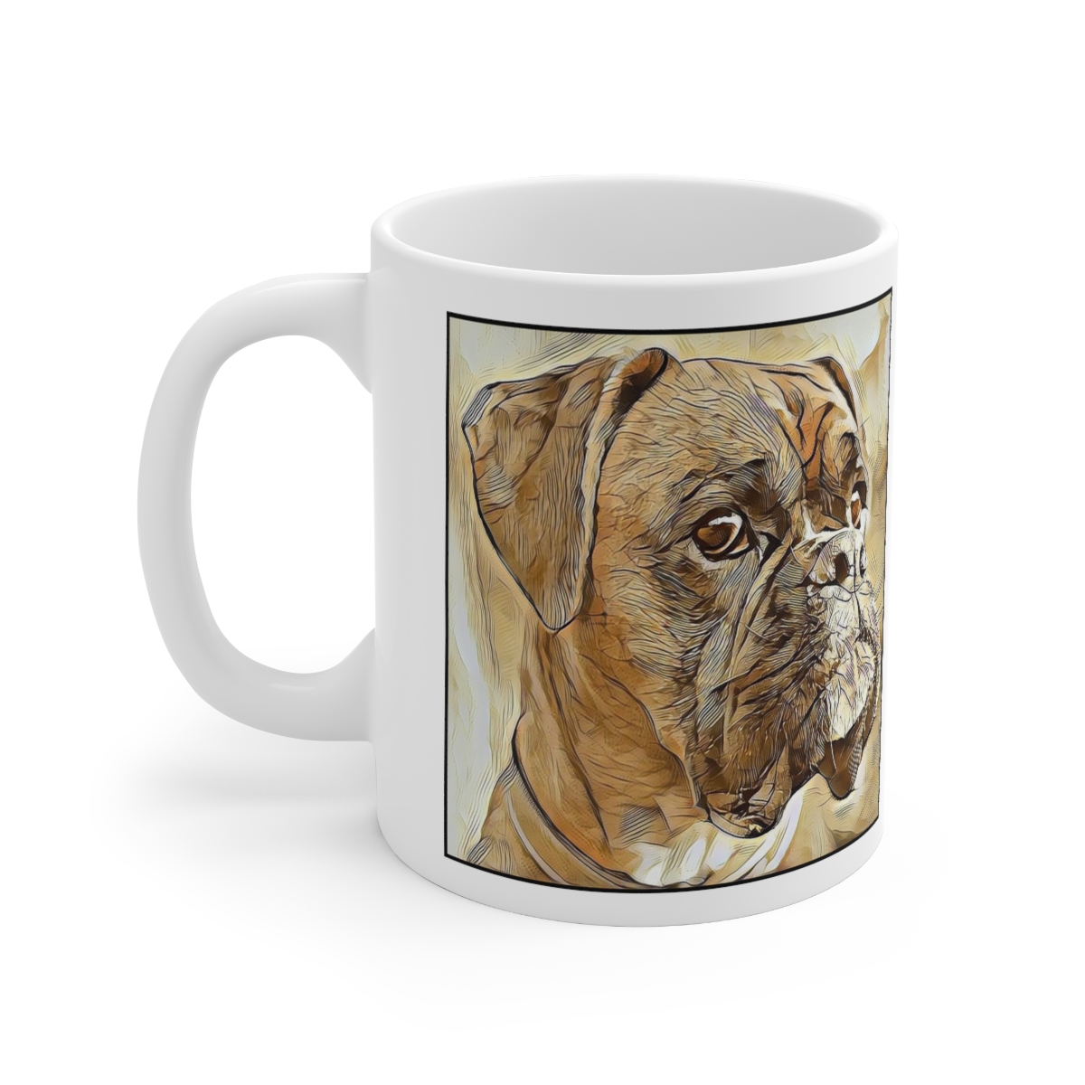 Custom Boxer Dog Mug - Coloromo Art Style Hairy Styles | Coloromo