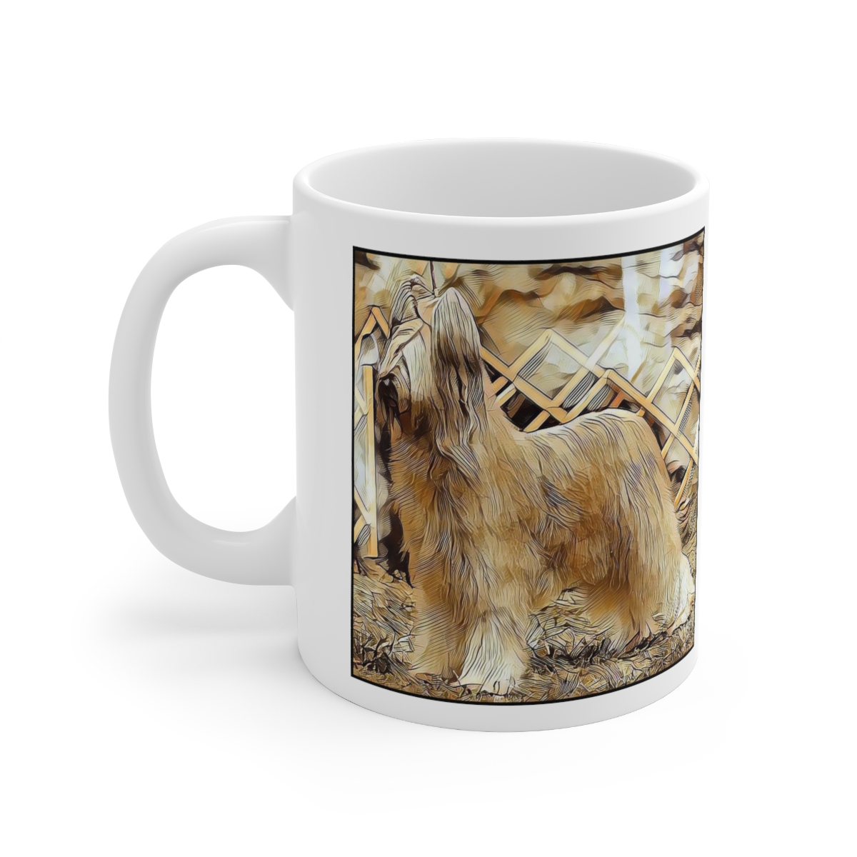 Custom Briard Dog Mug - Coloromo Art Style Hairy Styles | Coloromo