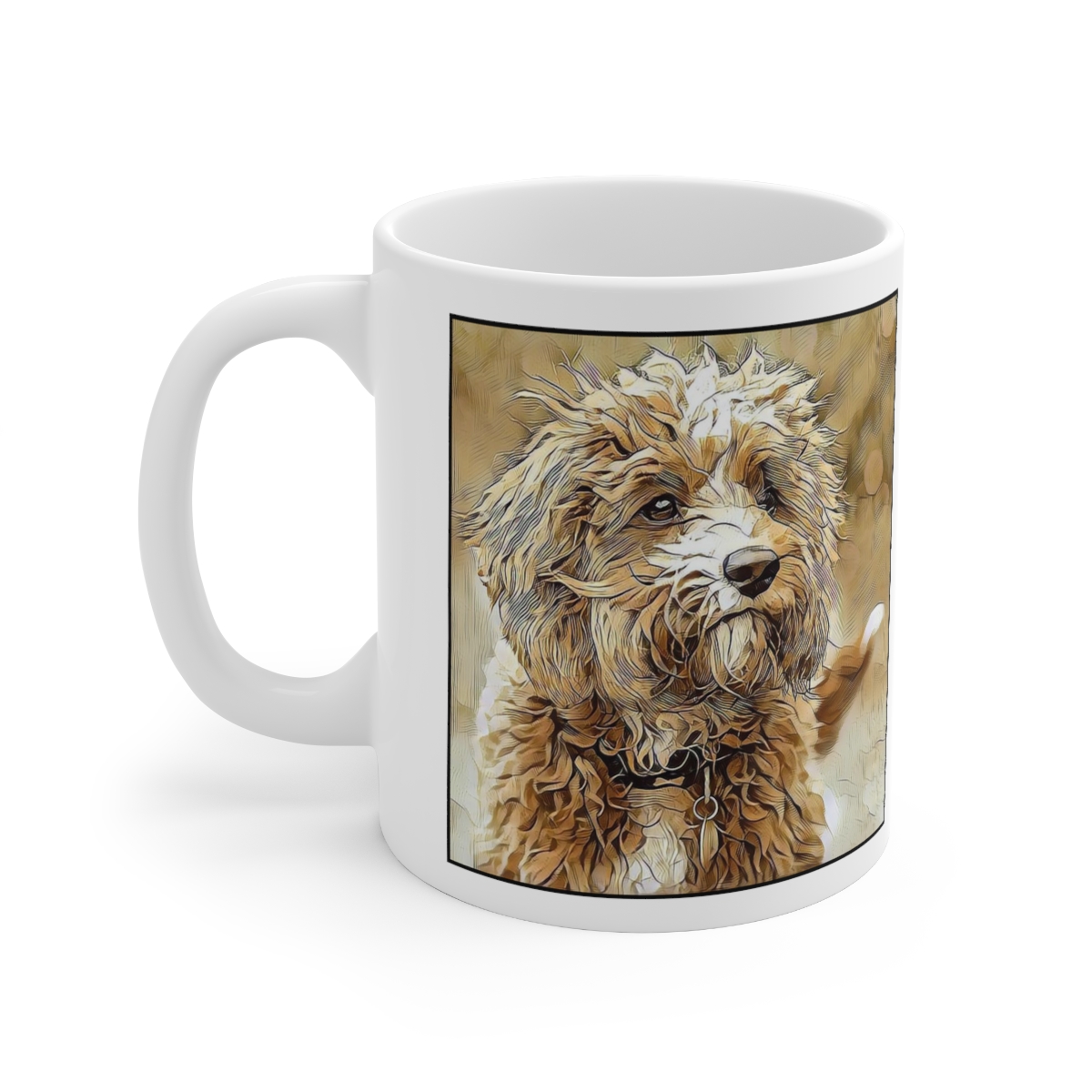 Custom Cavapoo Dog Mug - Coloromo Art Style Hairy Styles | Coloromo