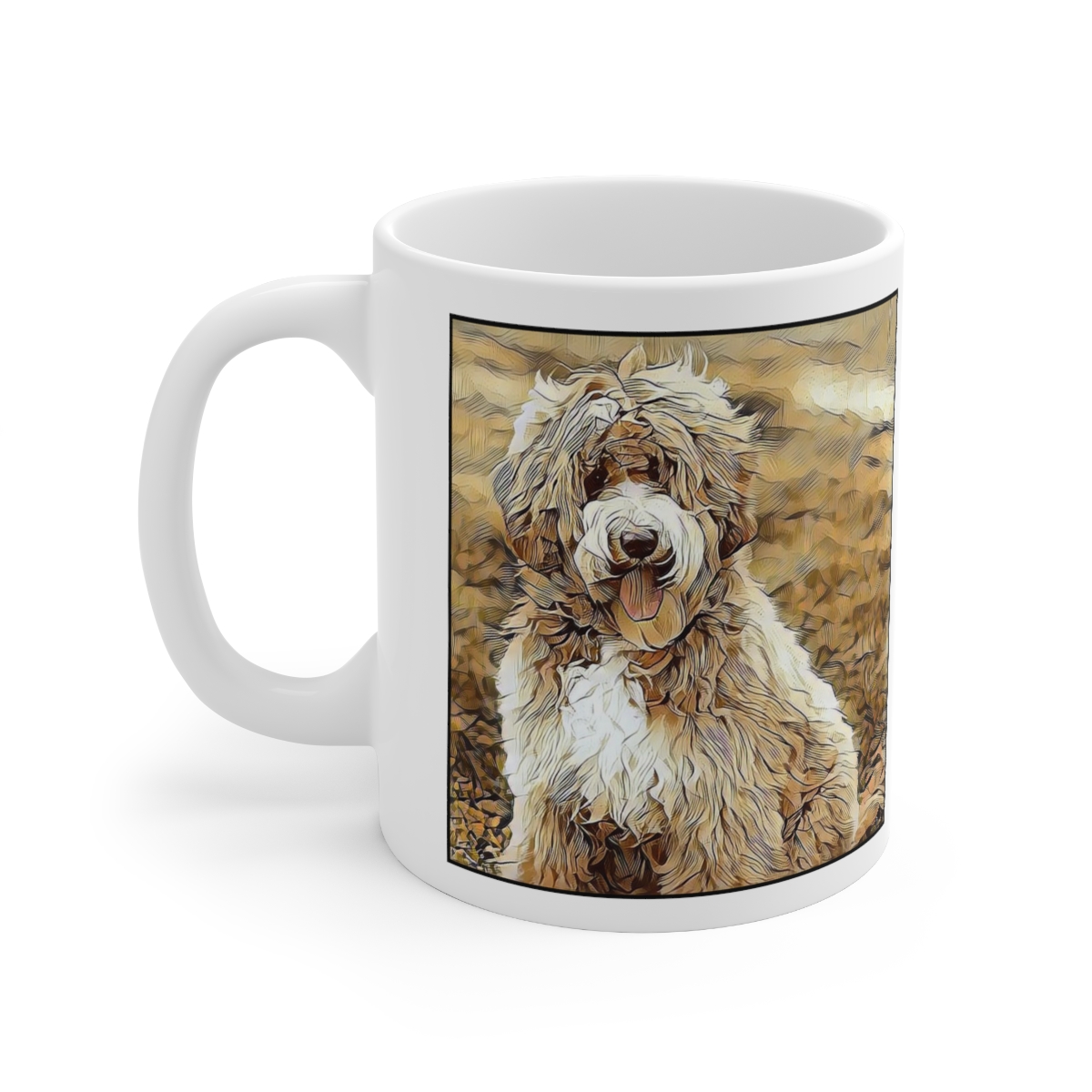 Custom Labradoodle Dog Mug - Coloromo Art Style Hairy Styles | Coloromo