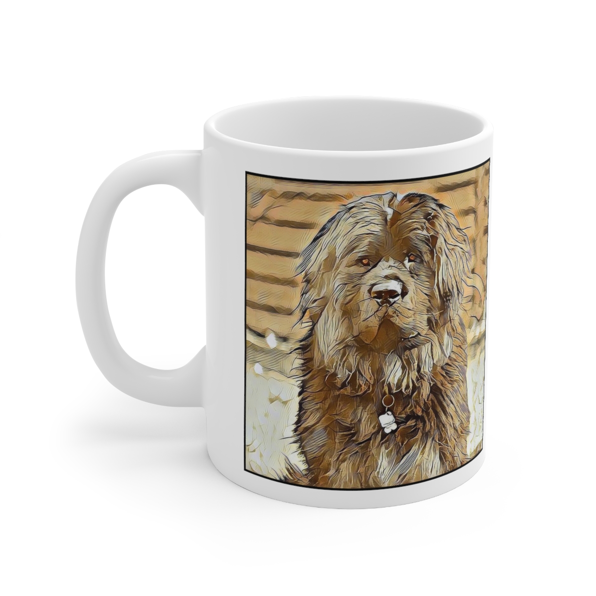 Custom Newfoundland Dog Mug - Coloromo Art Style Hairy Styles | Coloromo