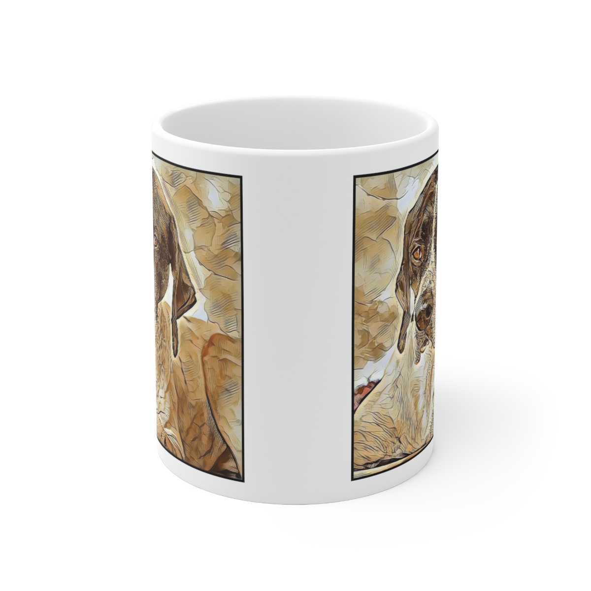 Custom Pointer Dog Mug - Coloromo Art Style Hairy Styles | Coloromo
