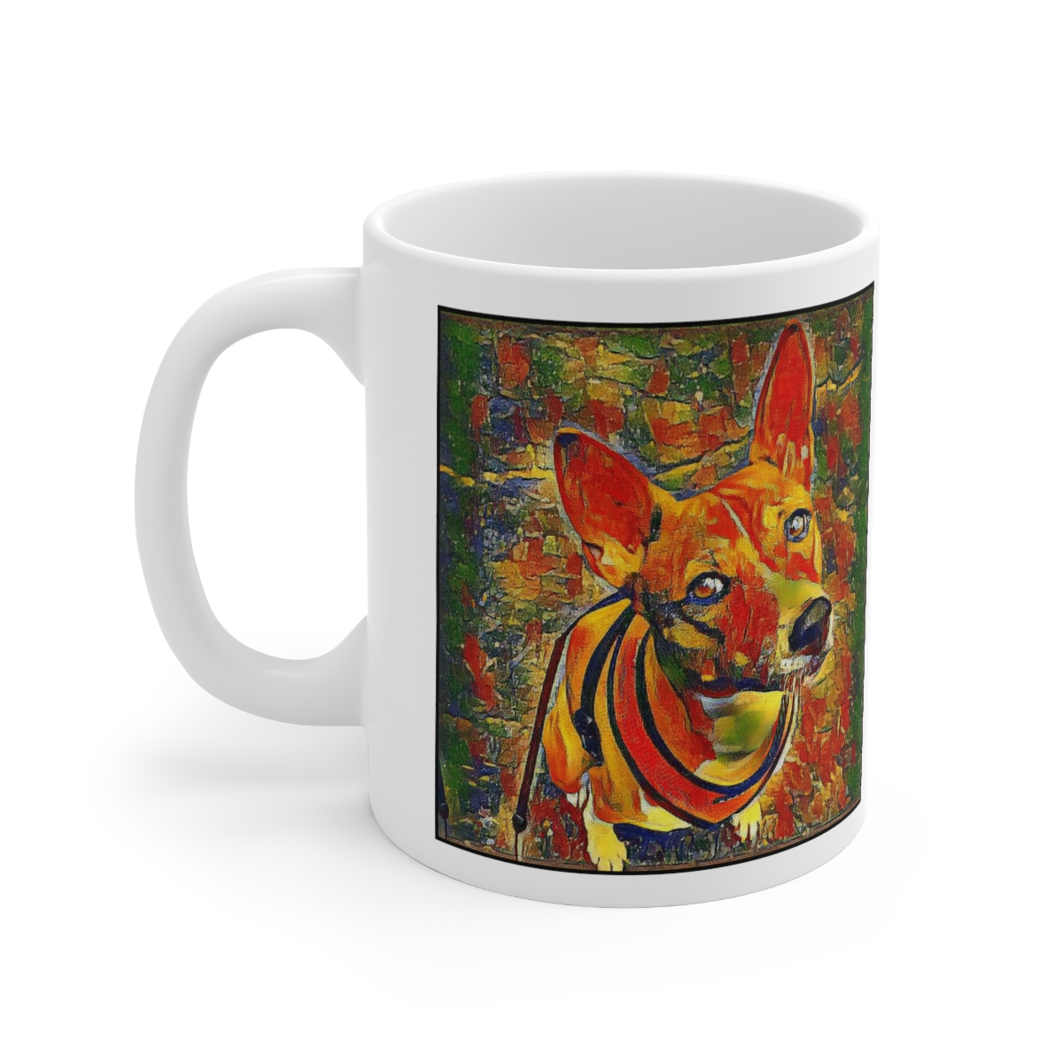 Custom Basenji Dog Mug - Coloromo Art Style Garden Veggie | Coloromo
