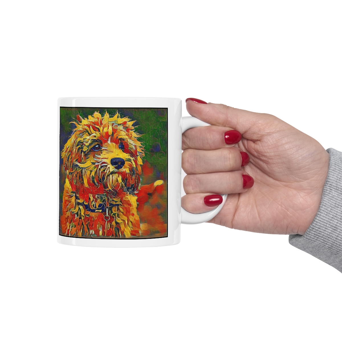 Custom Cavapoo Dog Mug - Coloromo Art Style Garden Veggie | Coloromo