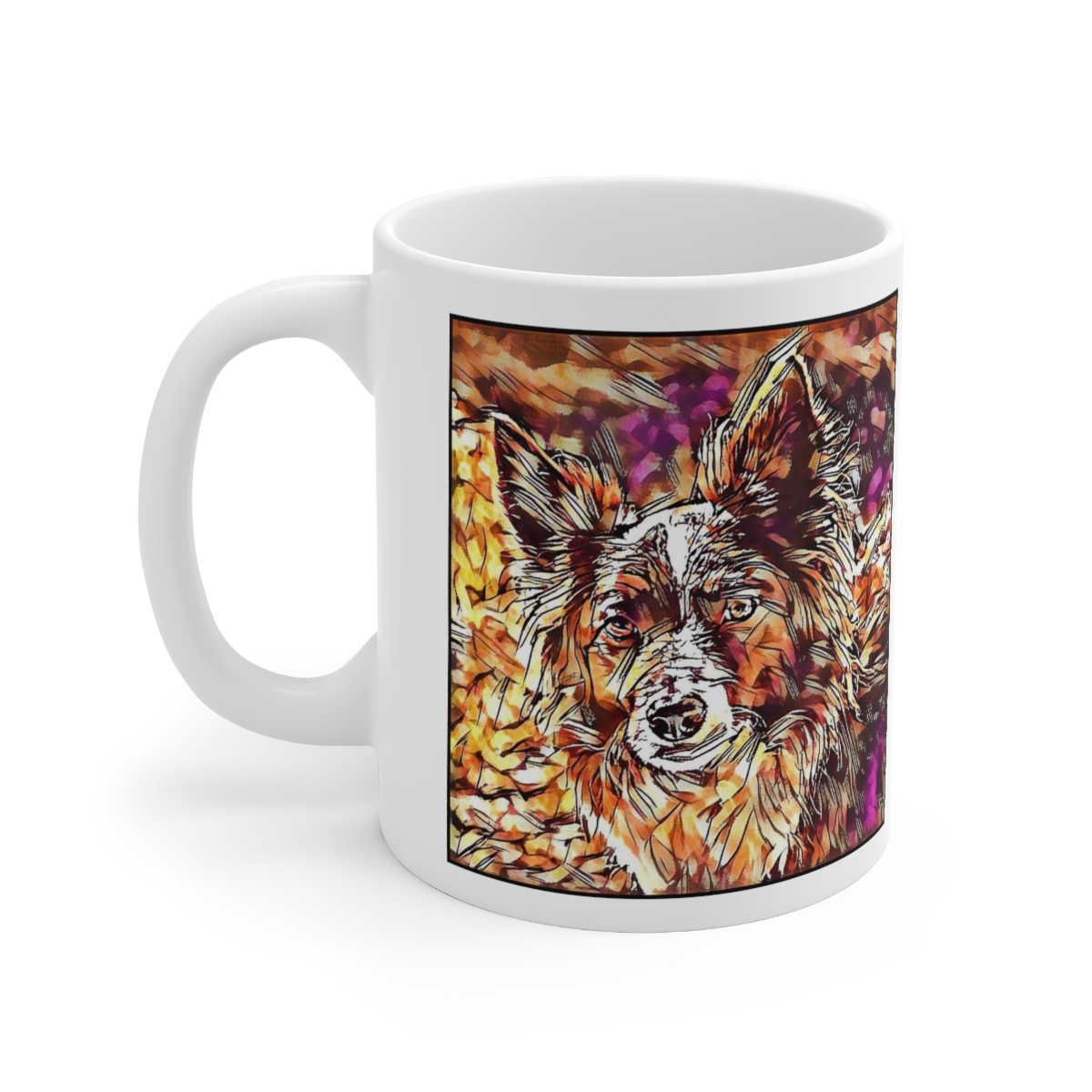 Custom Border Collie Dog Mug - Coloromo Art Style Hipster | Coloromo