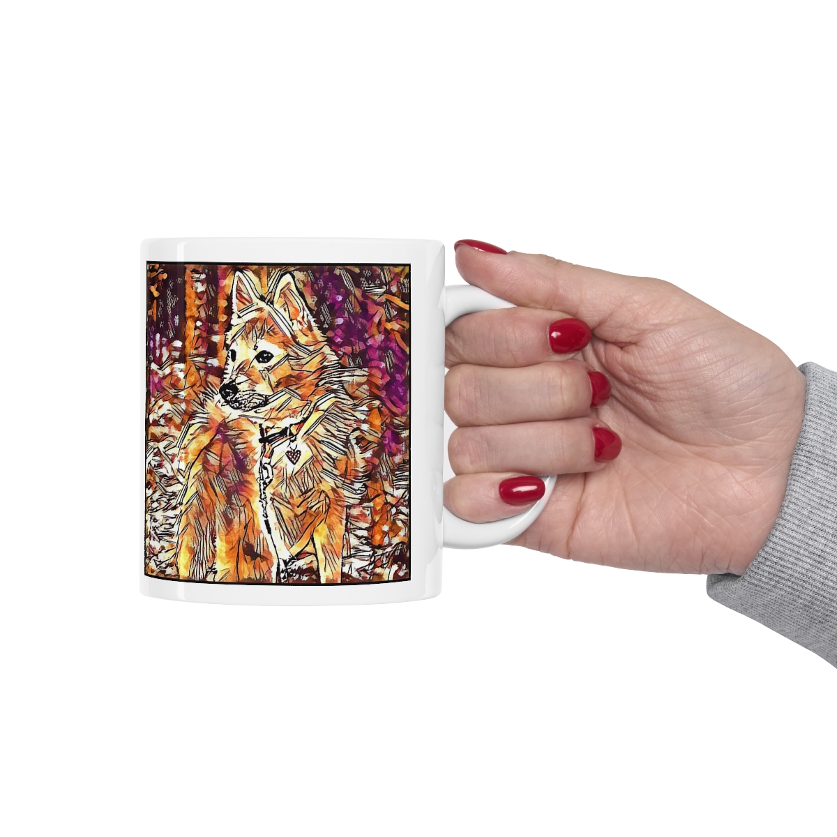 Custom Norwegian Buhund Dog Mug - Coloromo Art Style Hipster | Coloromo