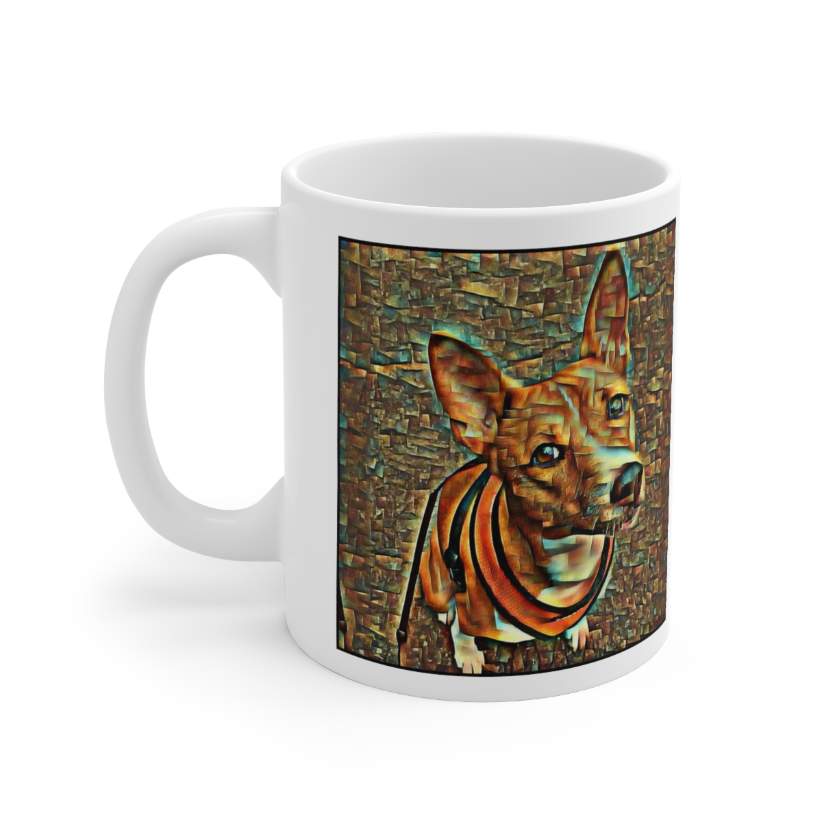 Custom Basenji Dog Mug - Coloromo Art Style Cool Cubist | Coloromo