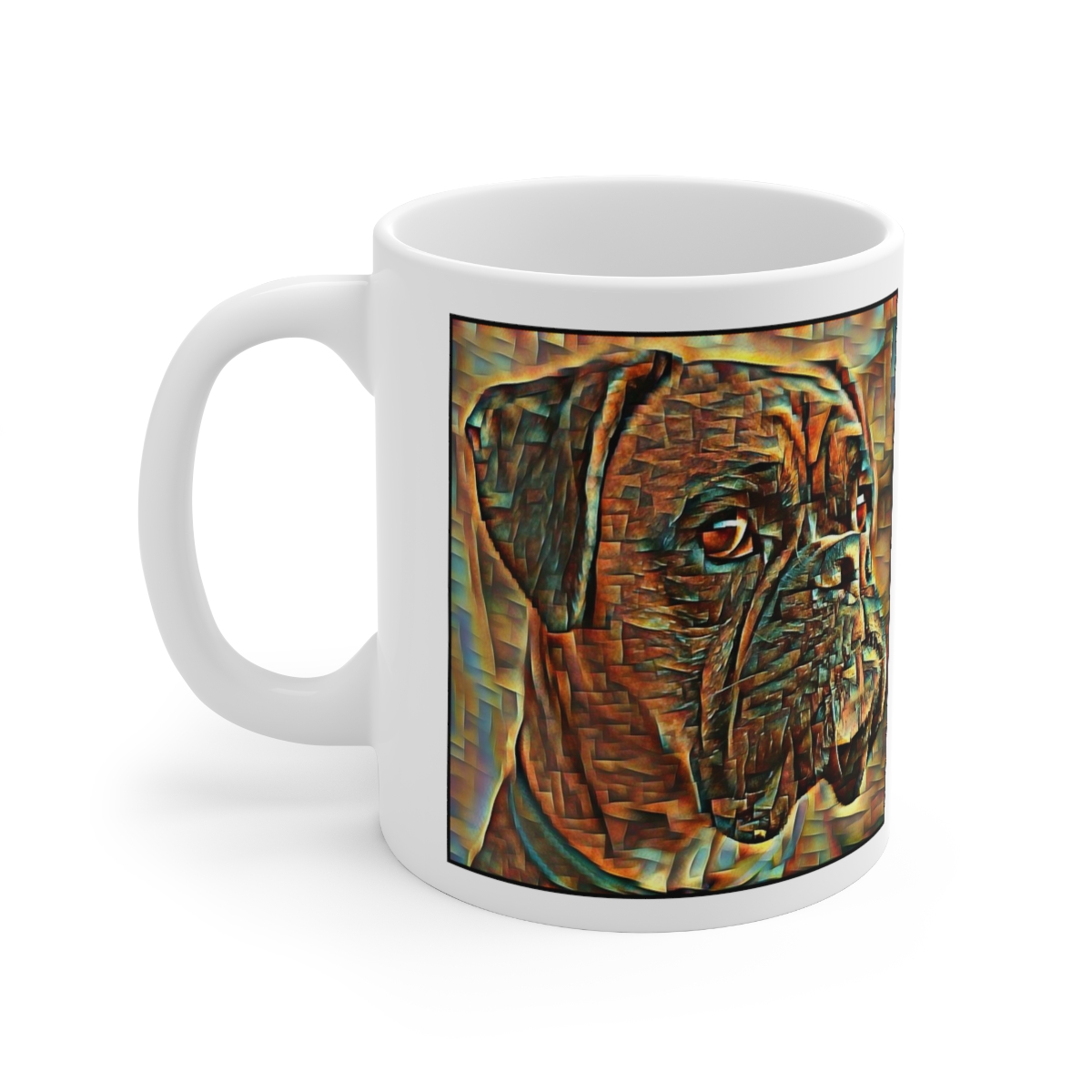 Custom Boxer Dog Mug - Coloromo Art Style Cool Cubist | Coloromo