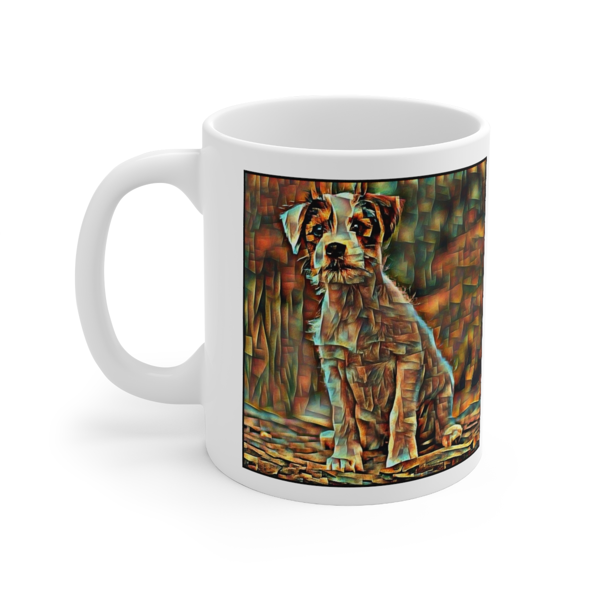 Custom Parson Russell Terrier Dog Mug - Coloromo Art Style Cool Cubist ...