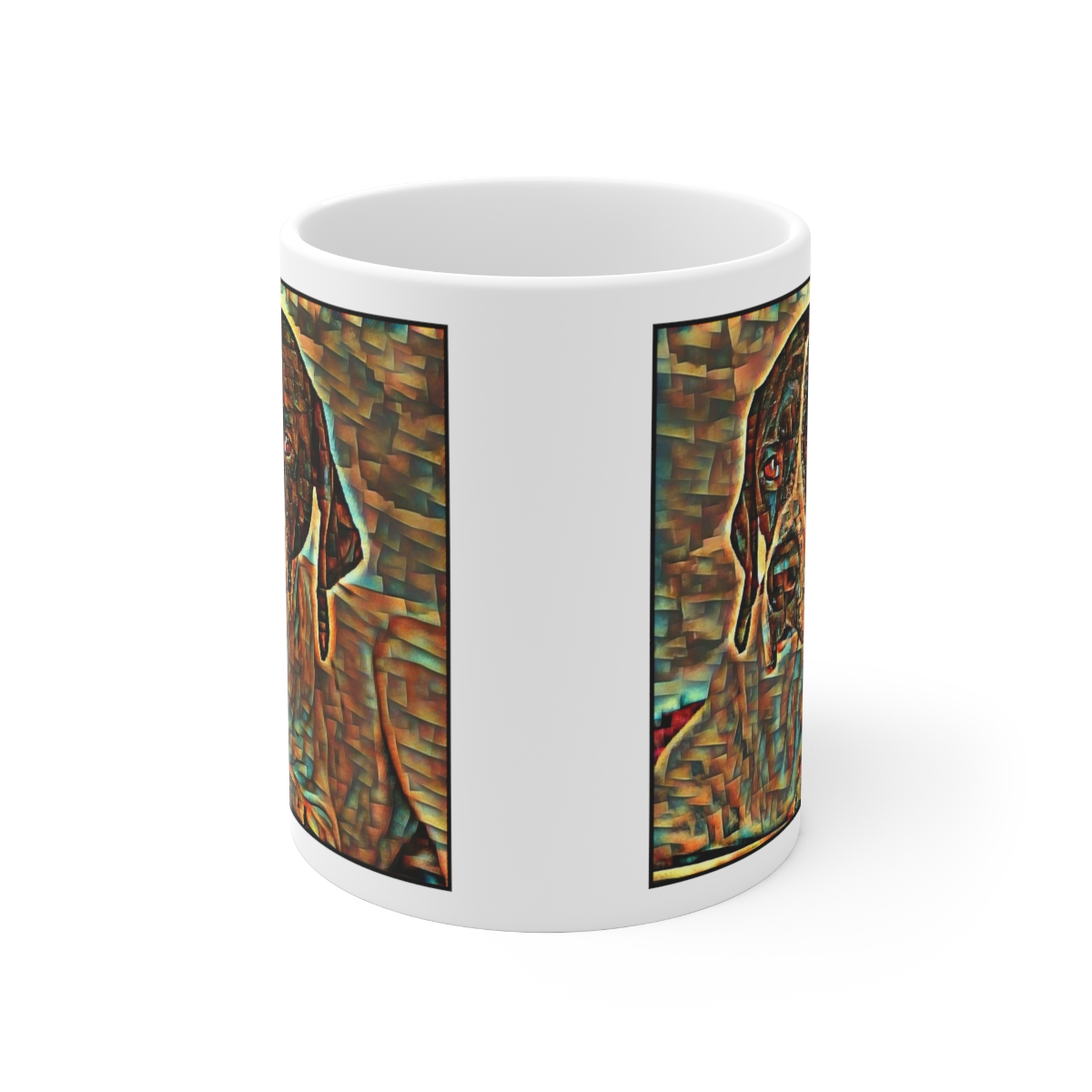 Custom Pointer Dog Mug - Coloromo Art Style Cool Cubist | Coloromo
