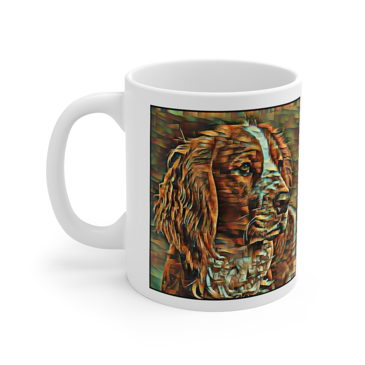 Custom Welsh Springer Spaniel Dog Mug - Coloromo Art Style Cool Cubist ...