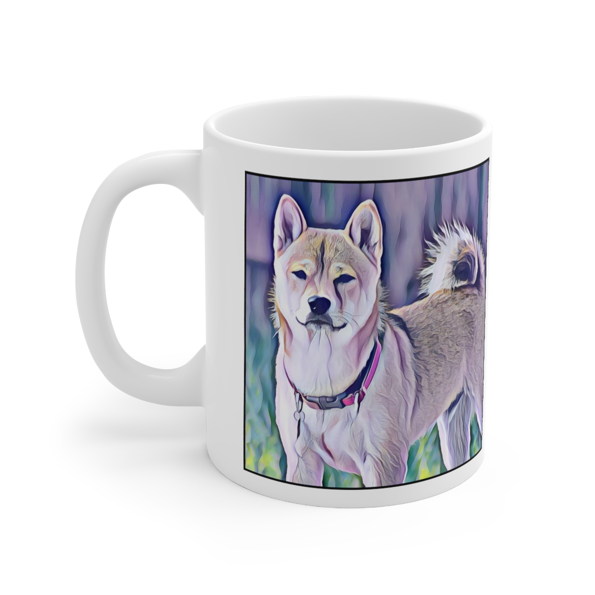 Custom Akita Shiba Inu Dog Mug - Coloromo Art Style Lavender Ice | Coloromo