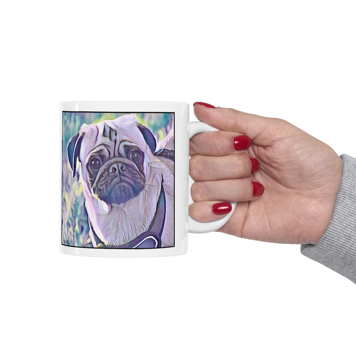 Custom Pug Dog Mug - Coloromo Art Style Lavender Ice | Coloromo