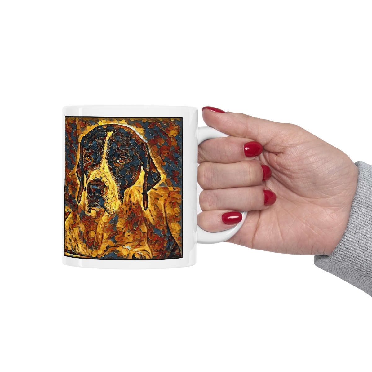 Custom Pointer Dog Mug - Coloromo Art Style Painterly | Coloromo