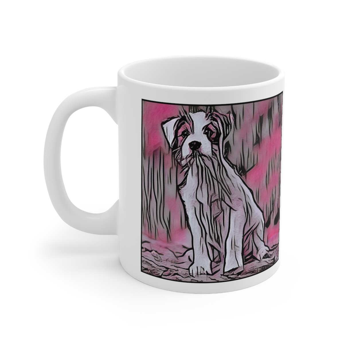 Custom Parson Russell Terrier Dog Mug - Coloromo Art Style Comic Pink ...