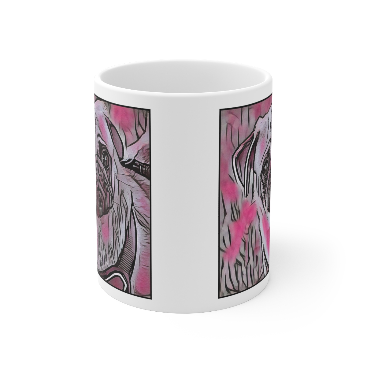 Custom Pug Dog Mug - Coloromo Art Style Comic Pink | Coloromo