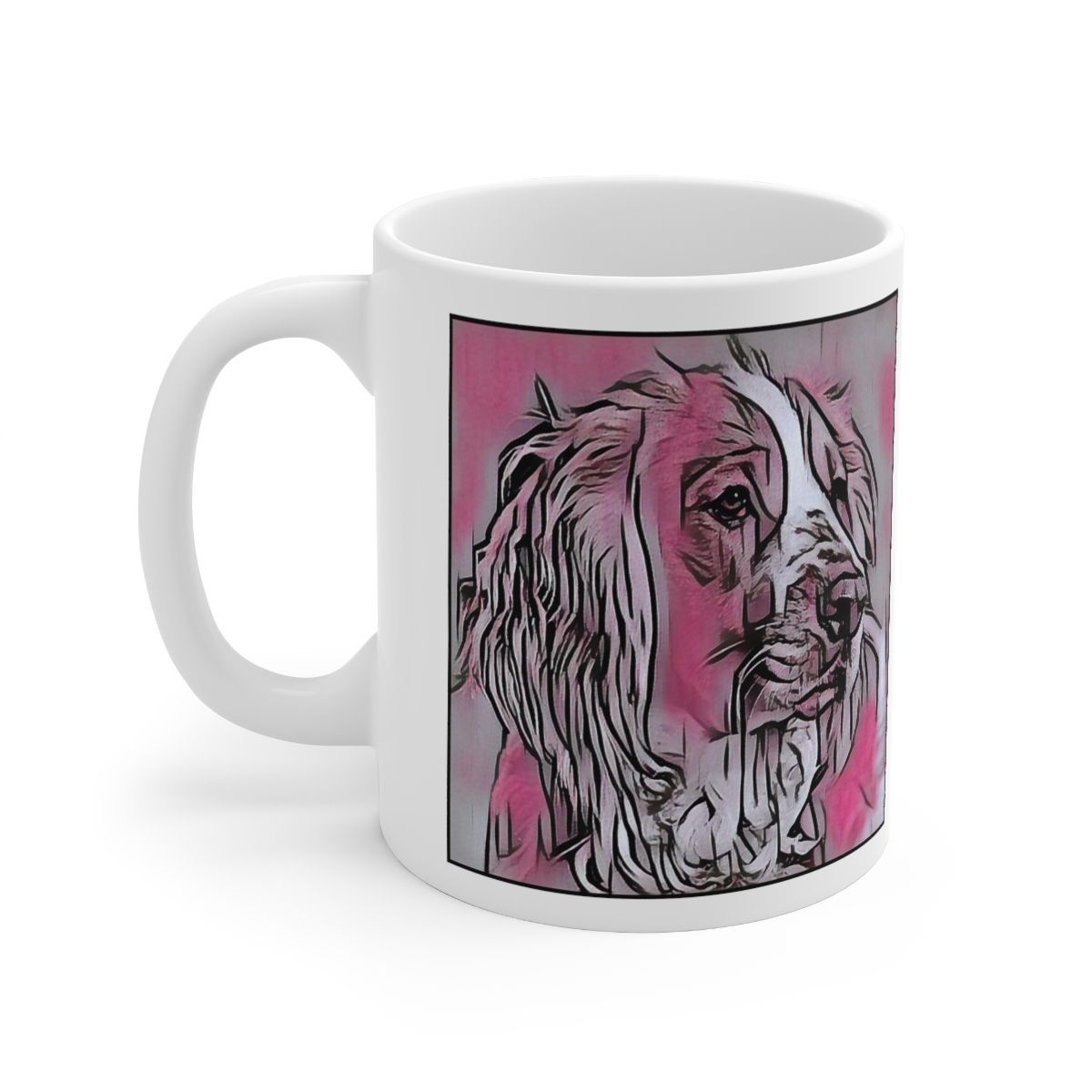 Custom Welsh Springer Spaniel Dog Mug - Coloromo Art Style Comic Pink ...