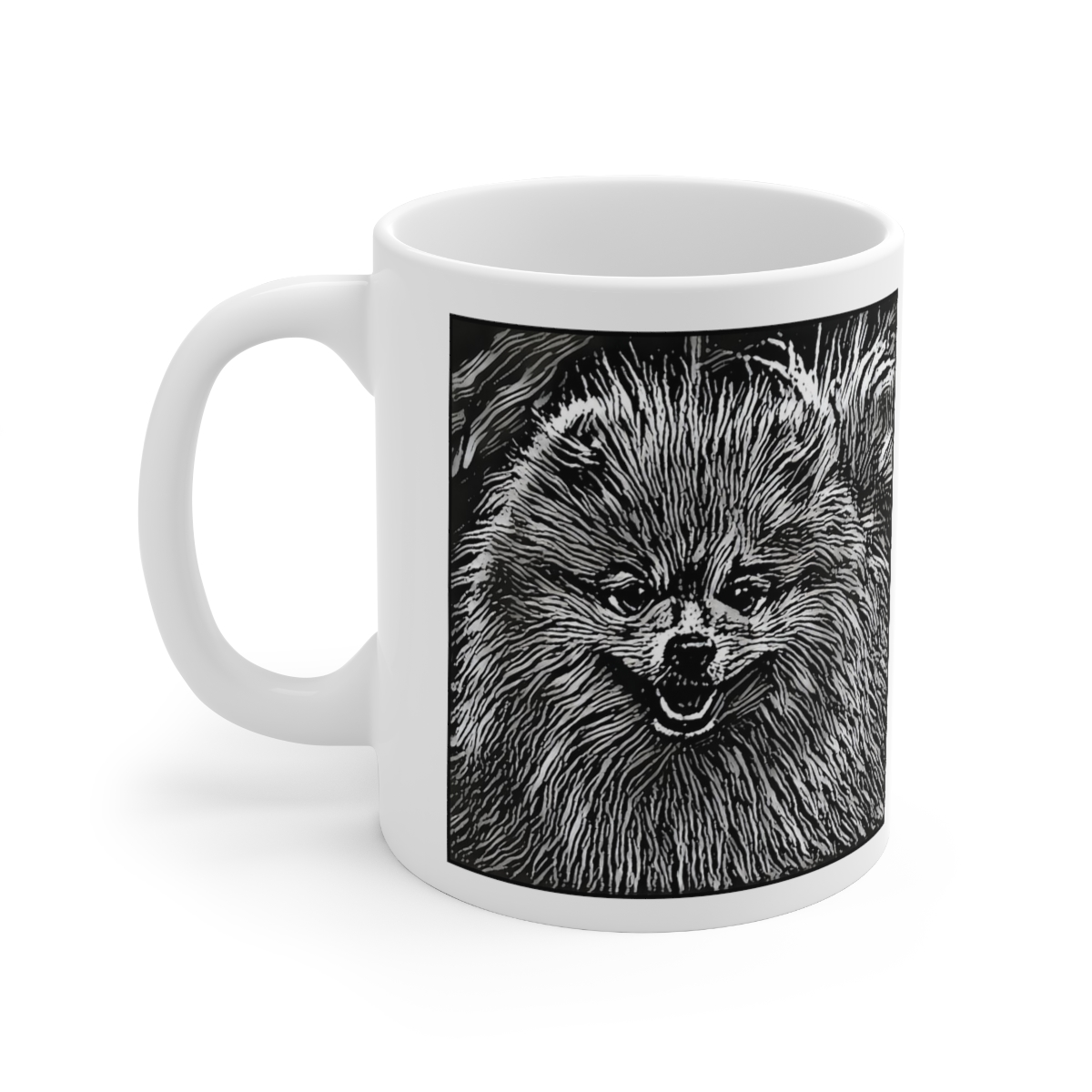 Custom Pomeranian Dog Mug - Coloromo Art Style Licorice Lines | Coloromo
